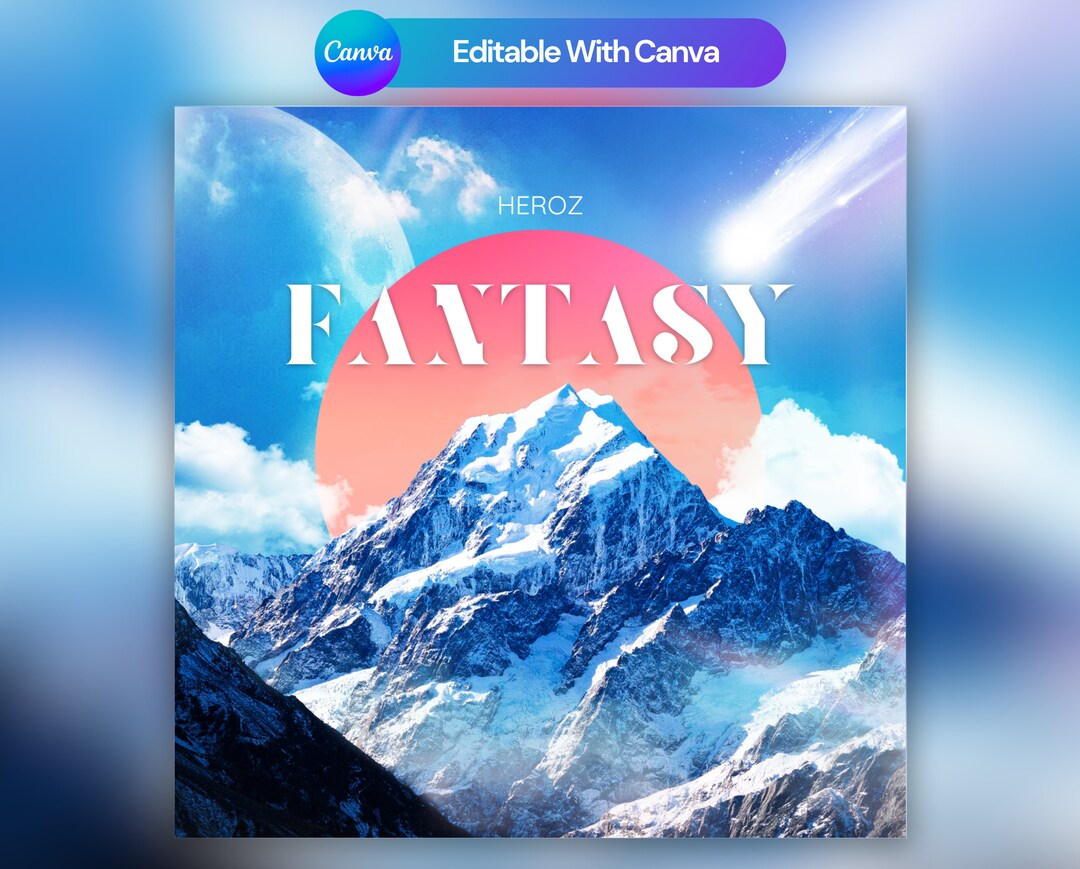 Modelo de capa de música editável, modelo Canva, folheto DIY, capa de ...