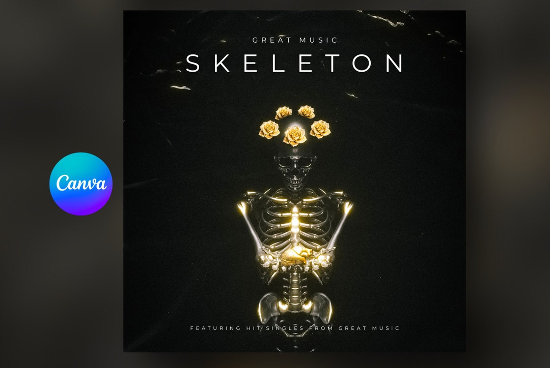 Editable Skeleton Album Cover Template: DIY Music Flyer (canva) - Etsy