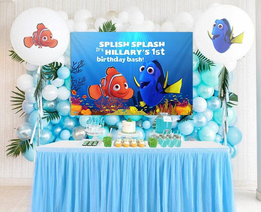 Custom Finding Nemo Theme Birthday Backdrop Banner | Etsy