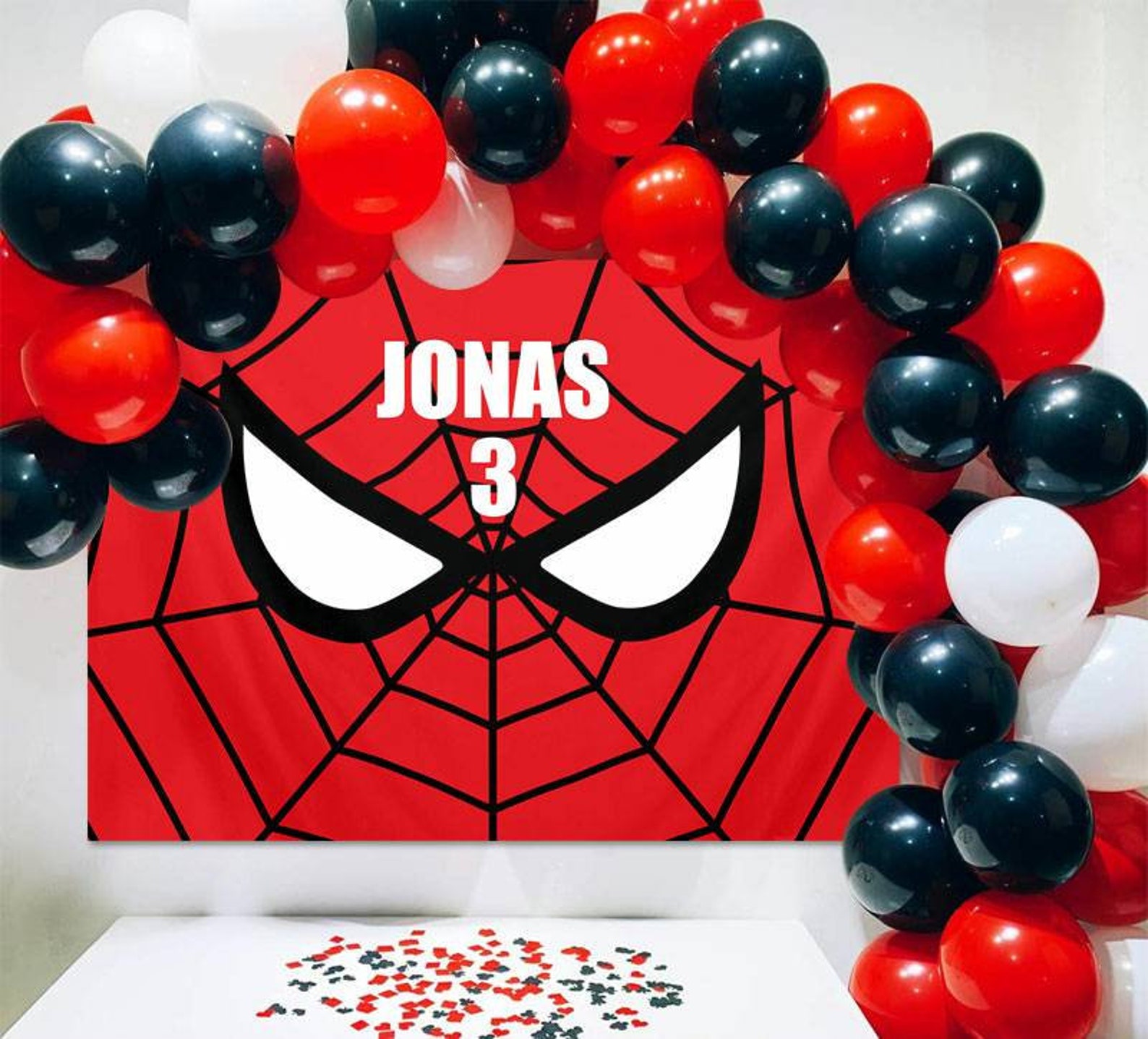 Custom Spiderman Web Theme Birthday Backdrop Banner | Etsy