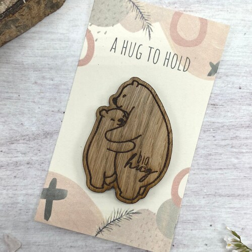 Family Bear Hug Wooden Token Pocket Hug Token Token - Etsy