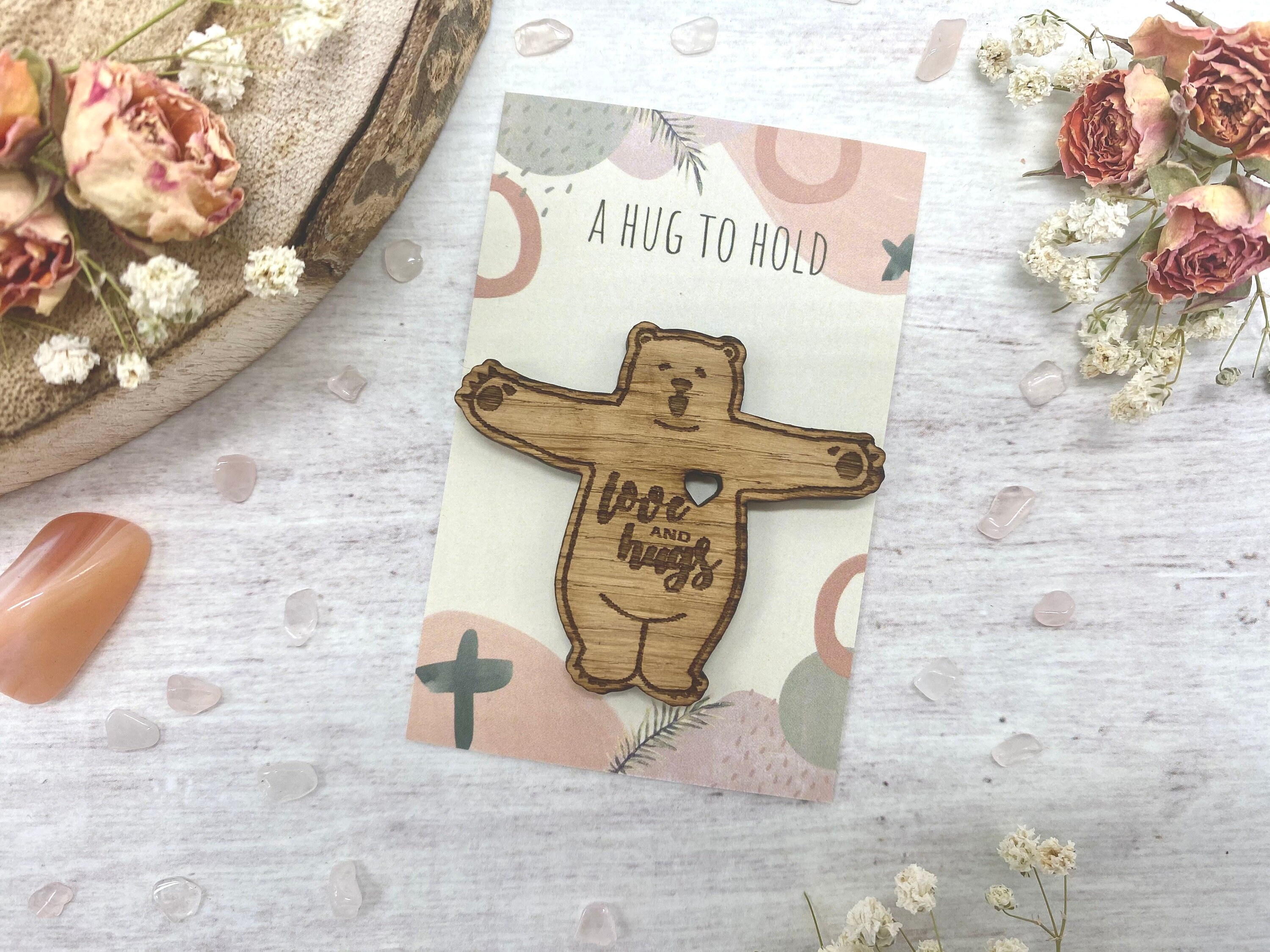 Wooden Bear Token Pocket Hug Token Bear Hug Letterbox Gift - Etsy