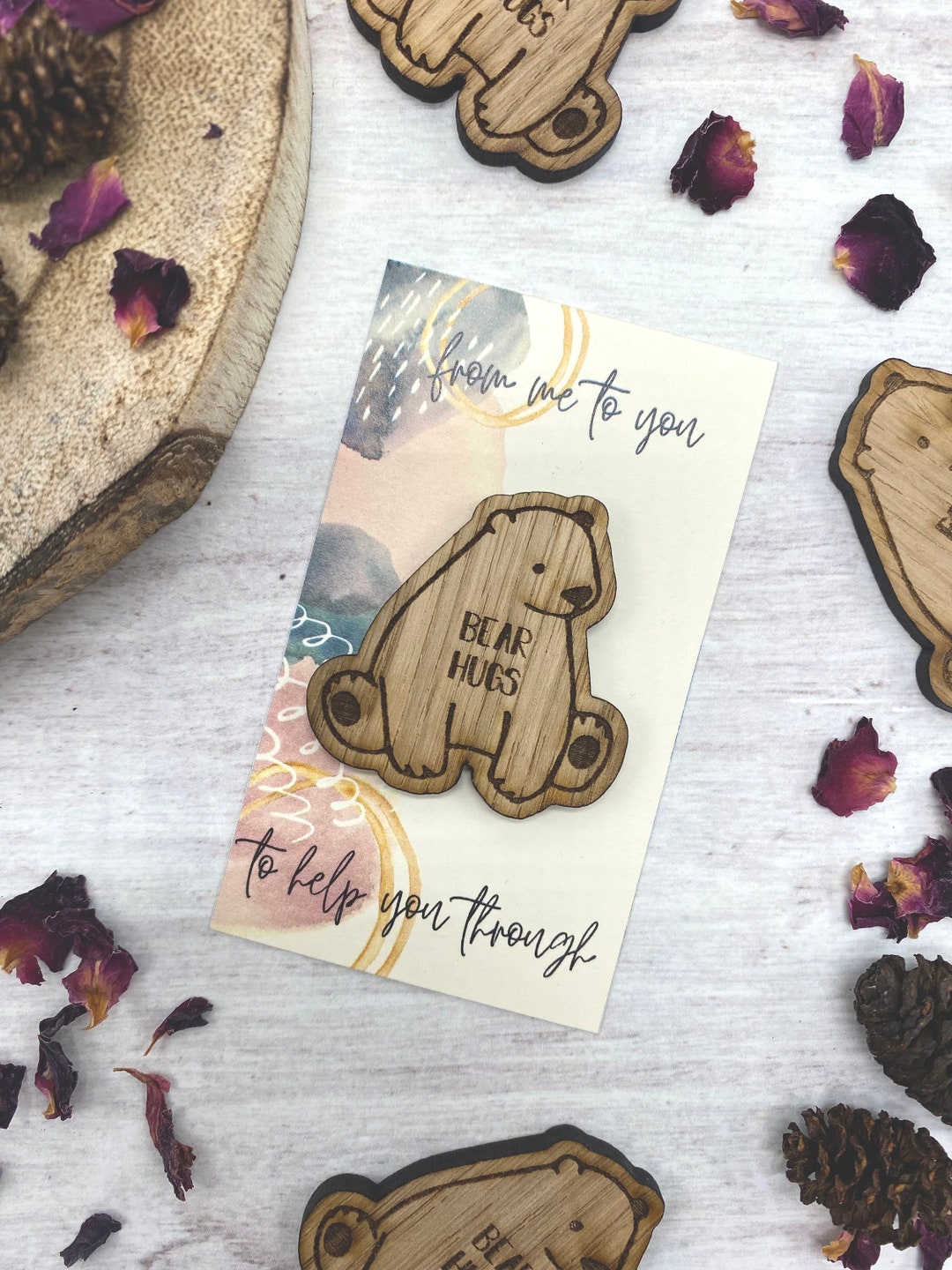 Bear Hugs Pocket Hug Token, Wooden Token, Thank You Gift - Etsy