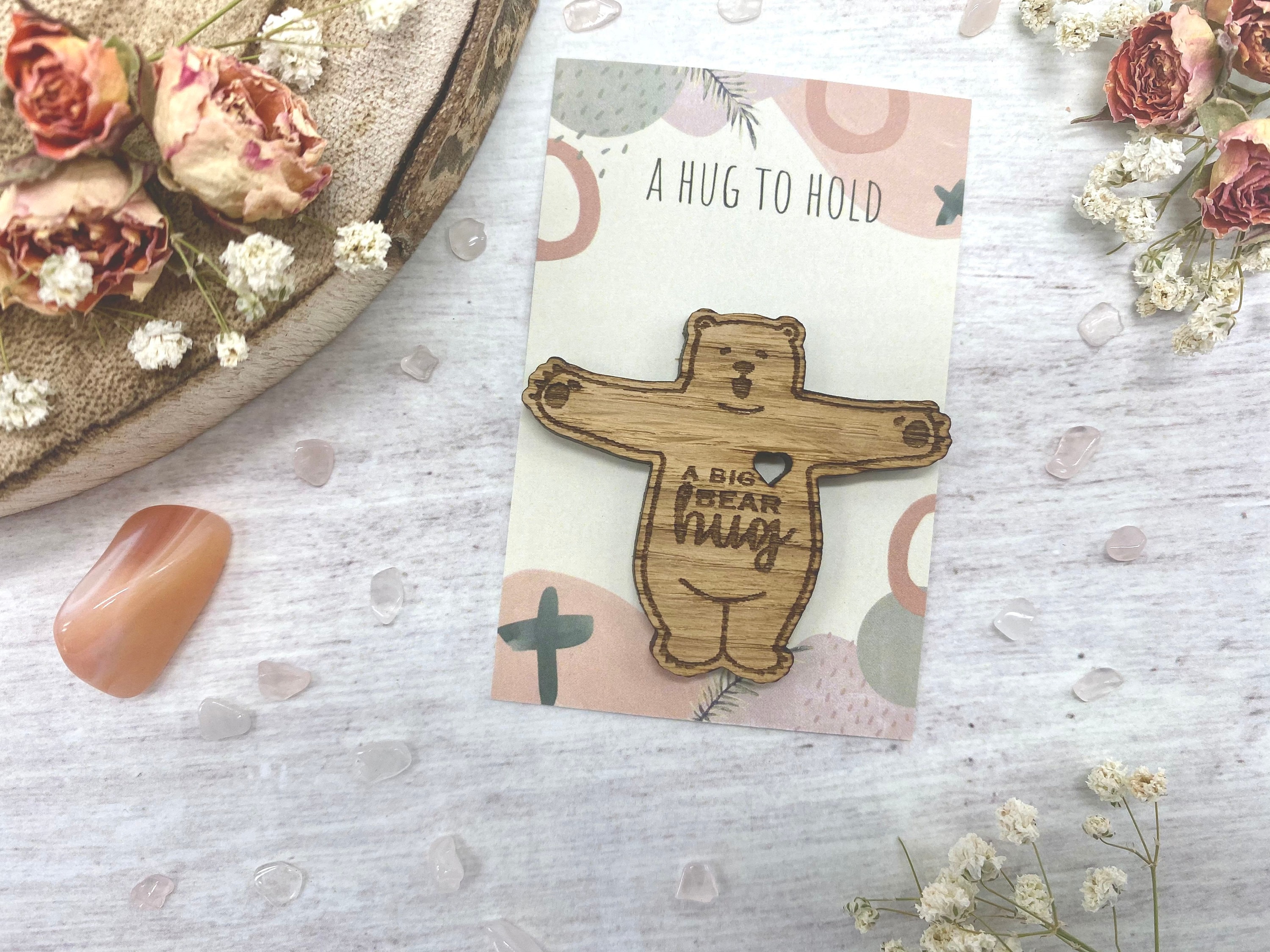 Wooden Bear Token Pocket Hug Token Bear Hug Letterbox Gift - Etsy