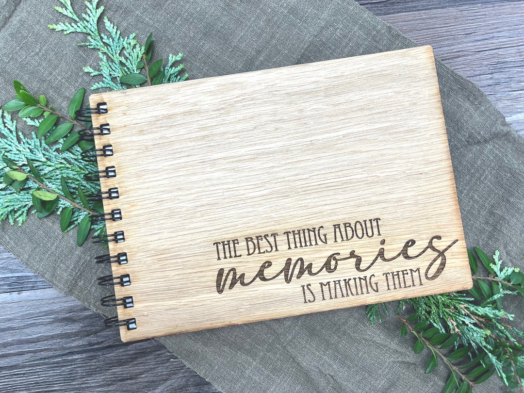 Memories Book, Wooden Laser Engraved Scrapbook, Memories Keepsake ...