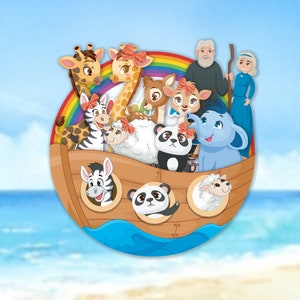 Noah's Ark DIY Paper Plate Craft Printable - Etsy
