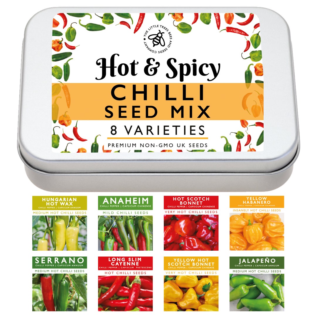 Heirloom Chilli Pepper Seed Kit: 8 Hot & Spicy Chilli Seed Varieties ...