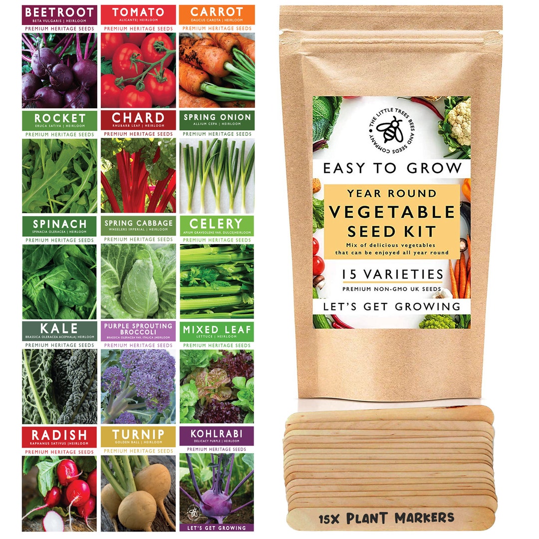 Vegetable Seeds for Gardening, 15 Heirloom Seed Varieties Included in ...
