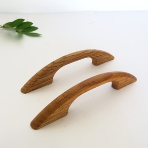 OAK Wood Cabinet Handles Drawer Pulls, Handmade Wood Handle, Dresser ...