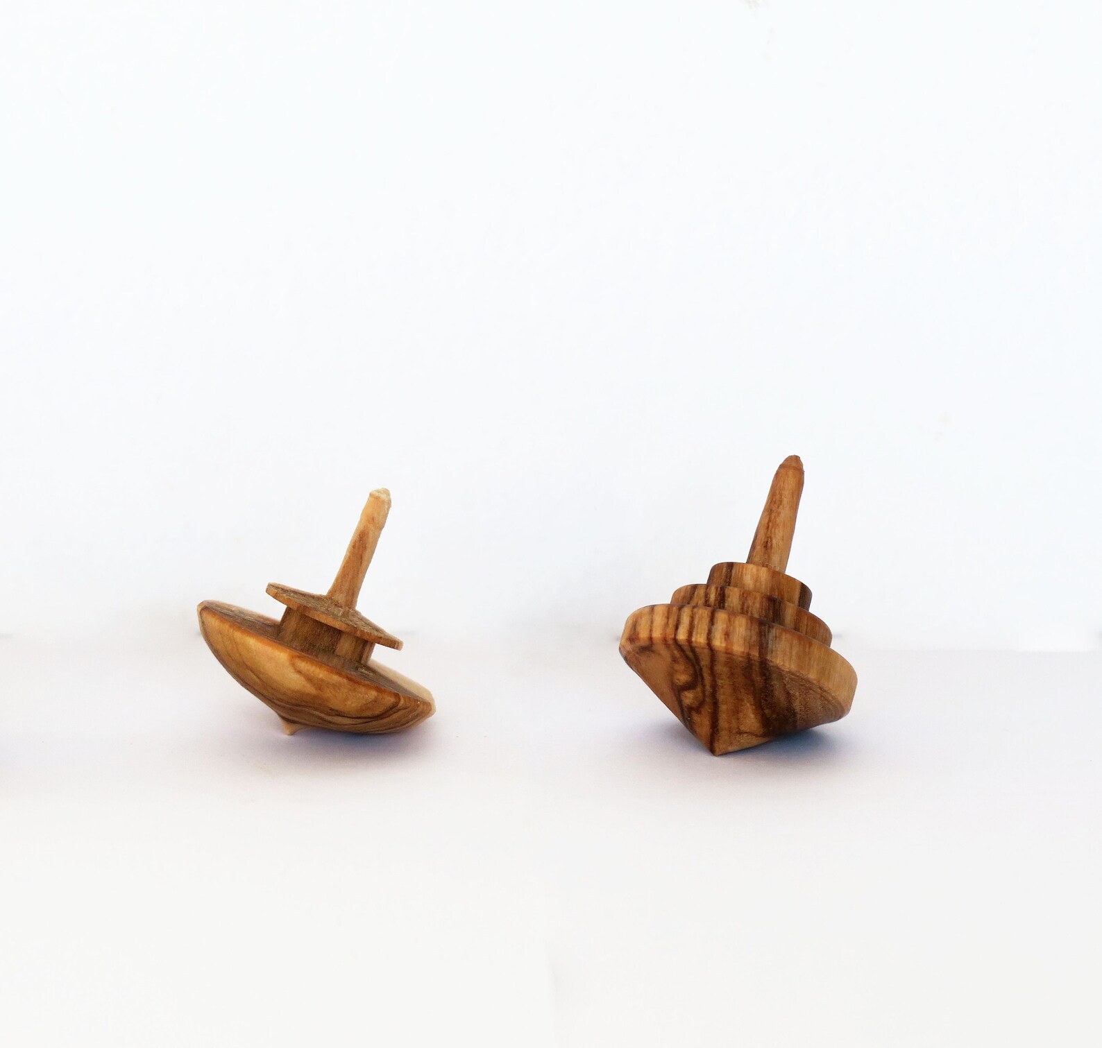 Tiny Olive Wood Spinning Tops, Tops in Different Shapes, Mini Spin Tops ...