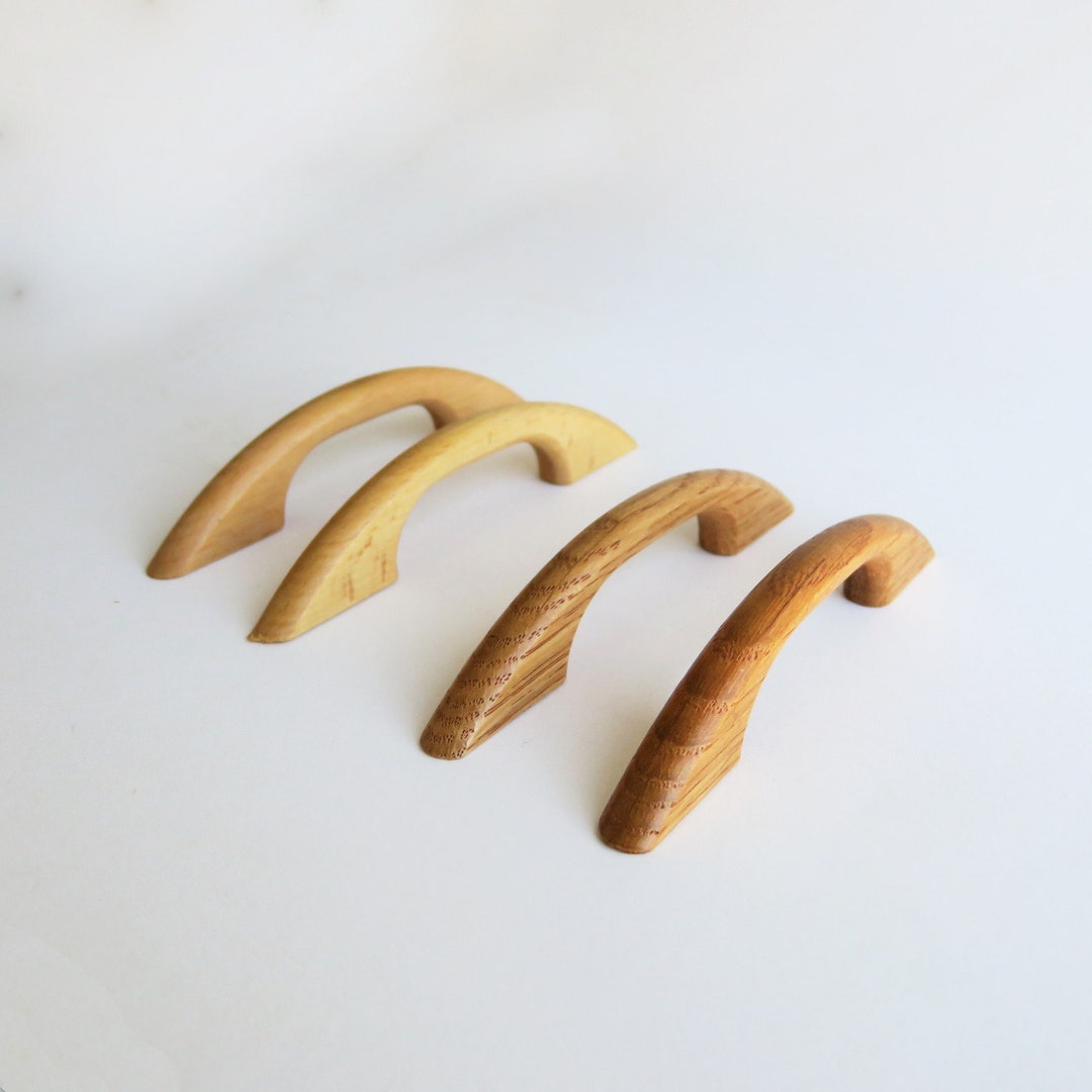 Wood Cabinet Handles, Oak and Beech Drawer Pull, Handmade Wood Handle ...