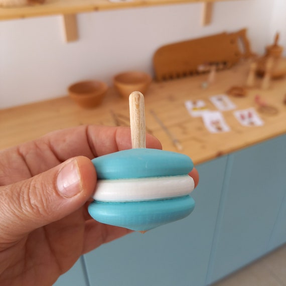 Wood Spinning Tops Tops in Macaron Shape Macaron Favors - Etsy