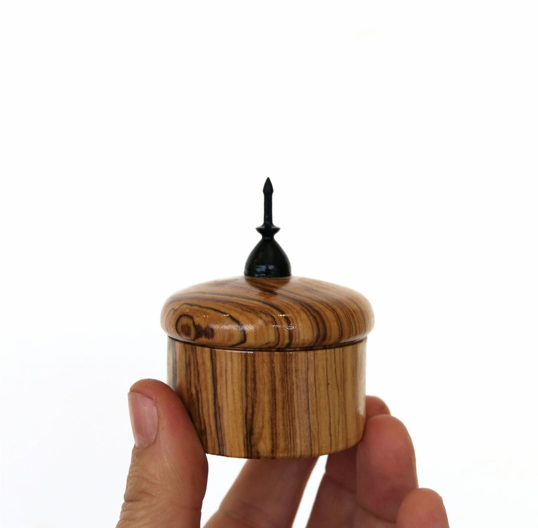 Handmade Tiny Olive Wood Jewelry Box, Small Wooden Ring Box, Tiny Ring ...