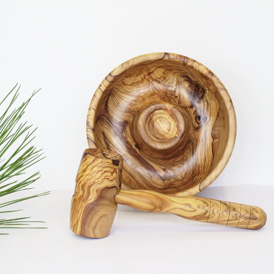 Handmade Nut Cracking Bowl, Wood Nut Cracker, Bowl & Mallet Set, Walnut ...