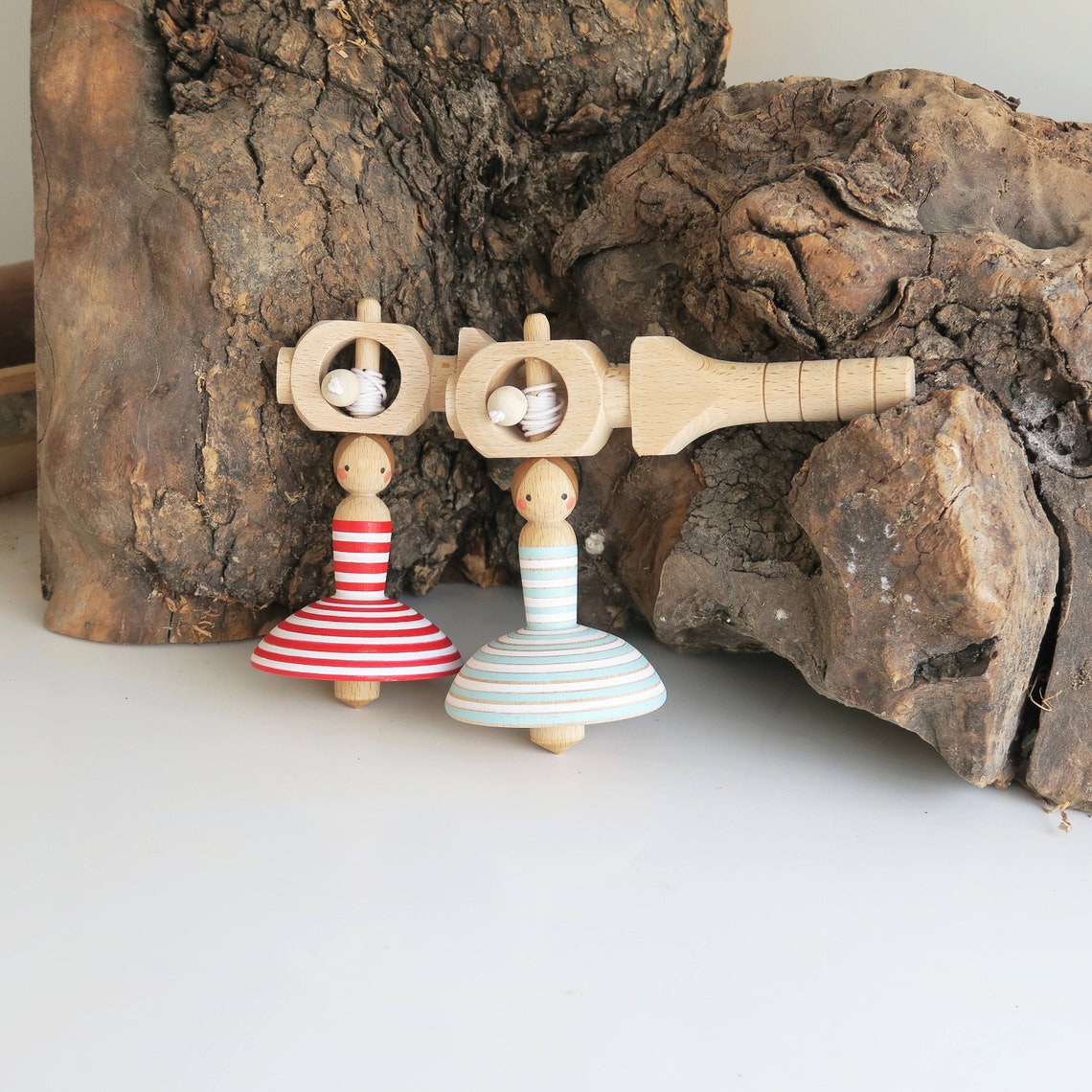 Wooden Spinning Top Ballerina Spinning Top Wooden Eco Toy - Etsy