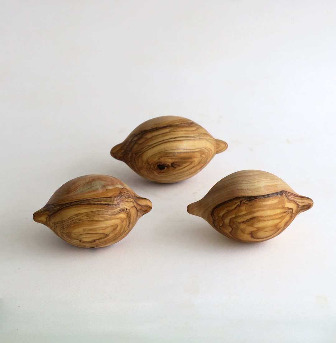 Handmade Olive Wood Lemon, Lemon Made of Wood, Wooden Fruits and ...