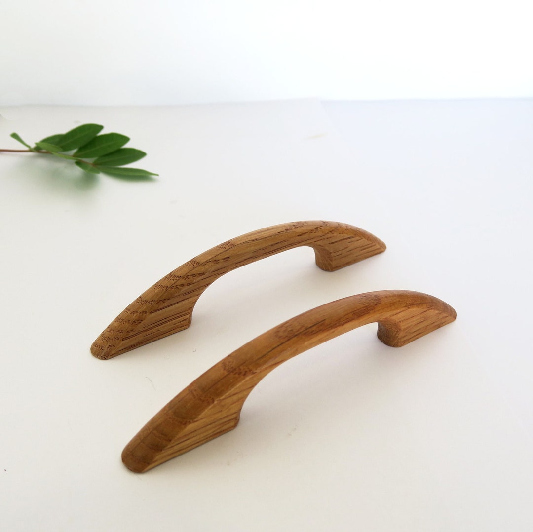 OAK Wood Cabinet Handles Drawer Pulls, Handmade Wood Handle, Dresser ...