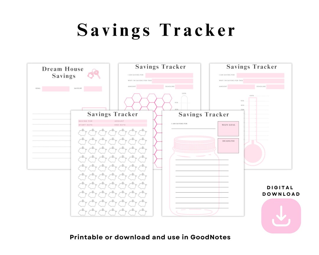 Printable Savings Tracker Digital Budget Planner Personal Finance ...