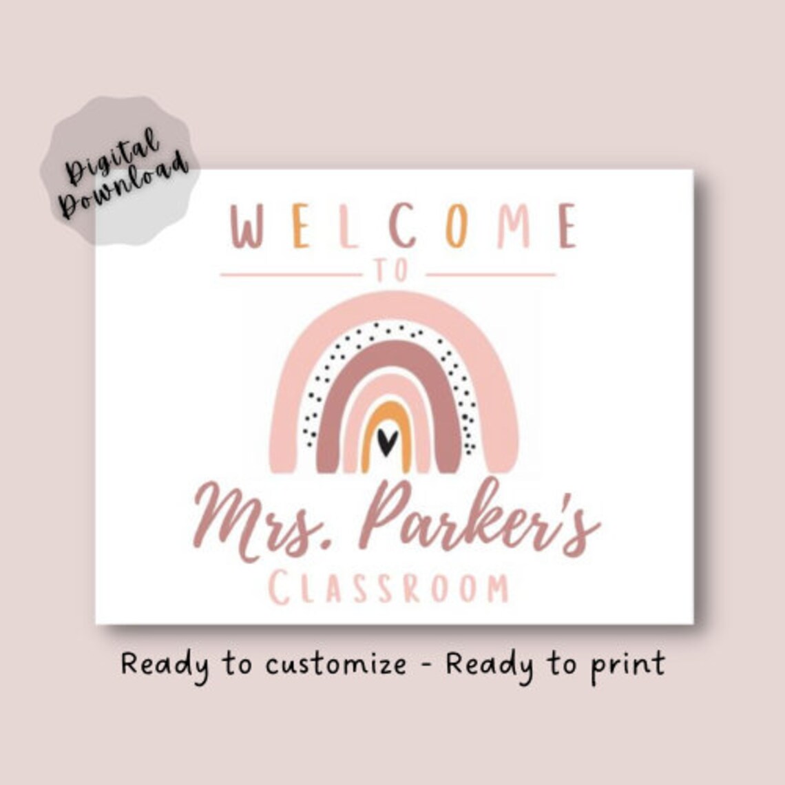 Custom Digital Download - Teacher Name Sign Printable - Custom ...