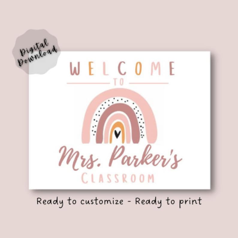 Custom Digital Download - Teacher Name Sign Printable - Custom ...