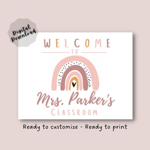 Custom Digital Download - Teacher Name Sign Printable - Custom ...