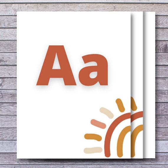 Boho Rainbow ABC Wall Posters | Etsy