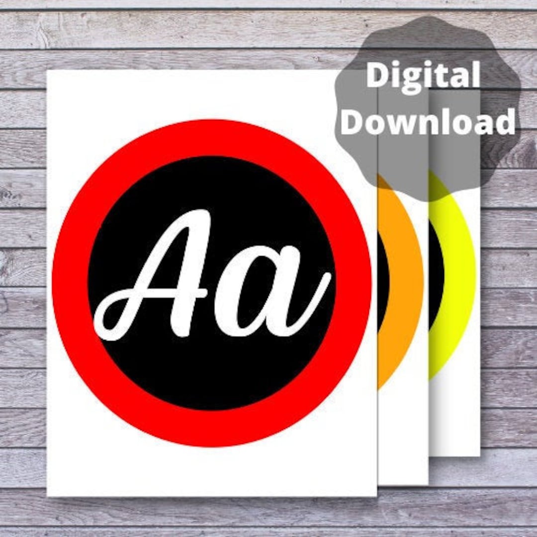 Cursive Rainbow ABC Wall Posters - Classroom Letters - Digital Download ...