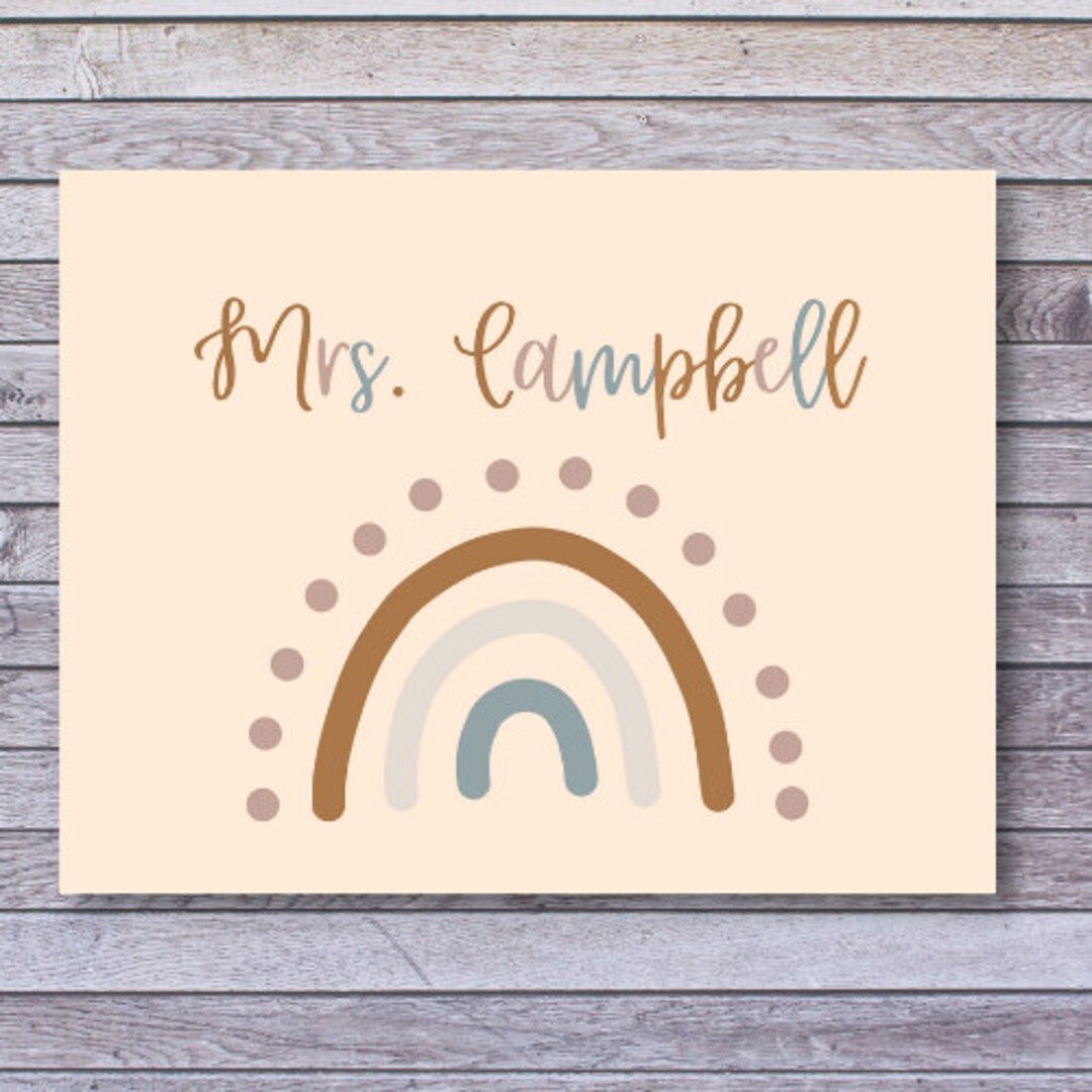 Custom Digital Download Teacher Name Sign Printable Custom Classroom ...