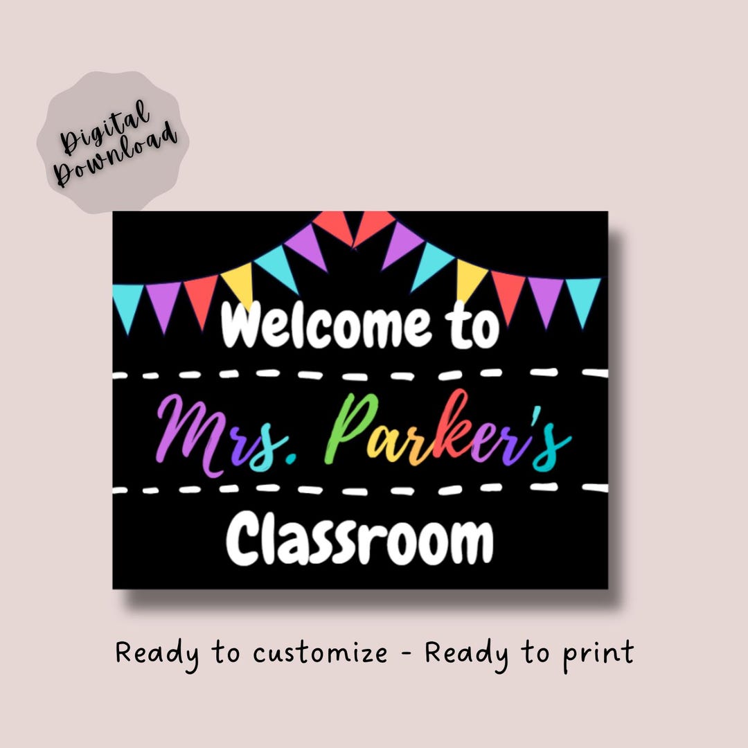 Custom Digital Download - Teacher Name Sign Printable - Custom ...