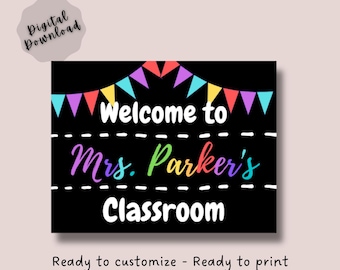 Custom Digital Download - Teacher Name Sign Printable - Custom ...