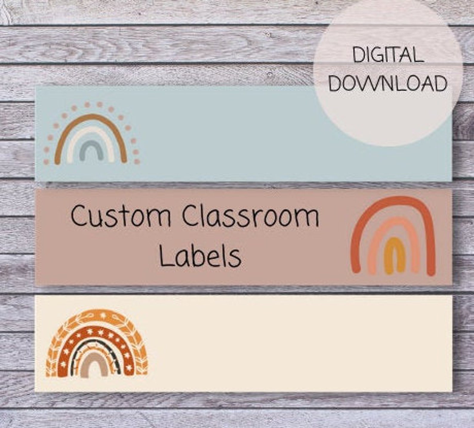 Boho Rainbow Classroom Name Tags PDF Digital Download - Etsy Sweden