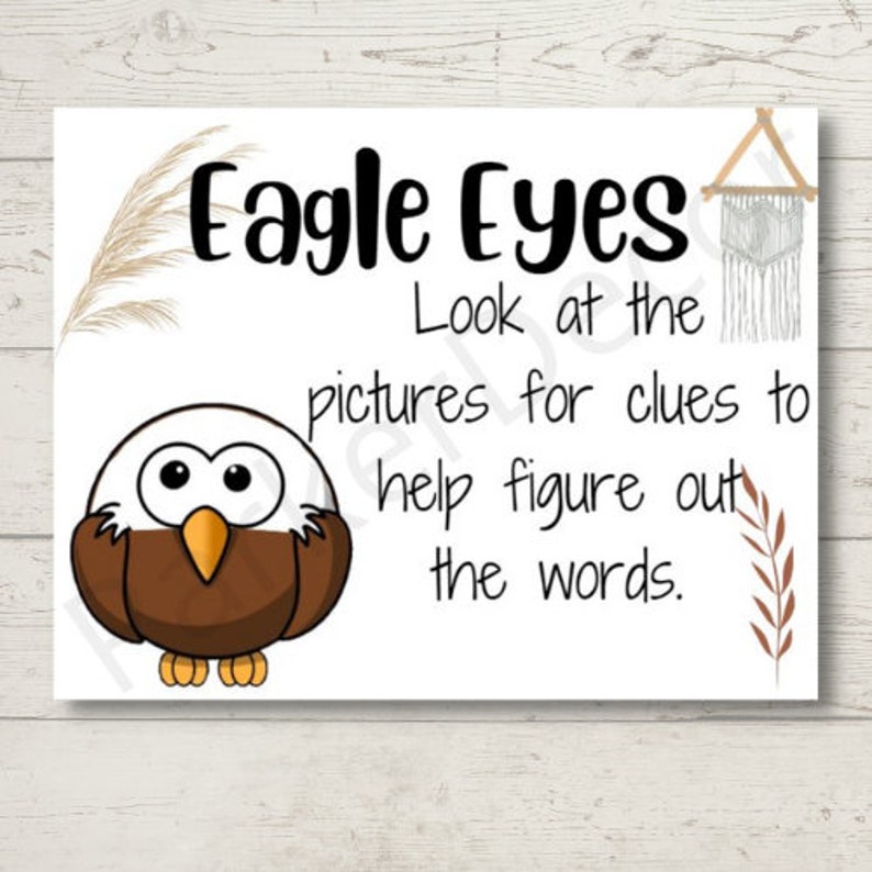 Boho Reading Strategies Posters - Etsy