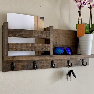 Entryway Key Organizer With Mail Slot, Coat Rack With Shelf, Mail ...