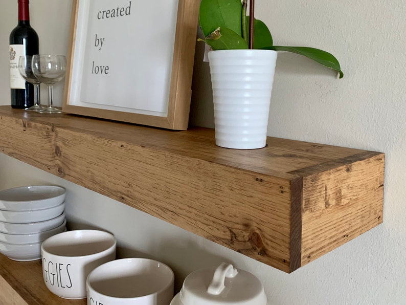 Wood Floating Shelf 3.5 Inch Thick 8 Inch Deep - Etsy