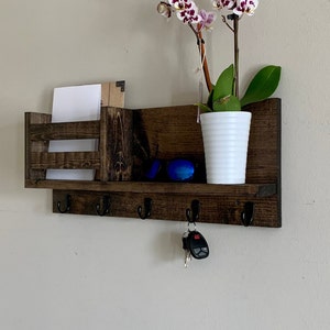 Entryway Key Organizer With Mail Slot, Coat Rack With Shelf, Mail ...