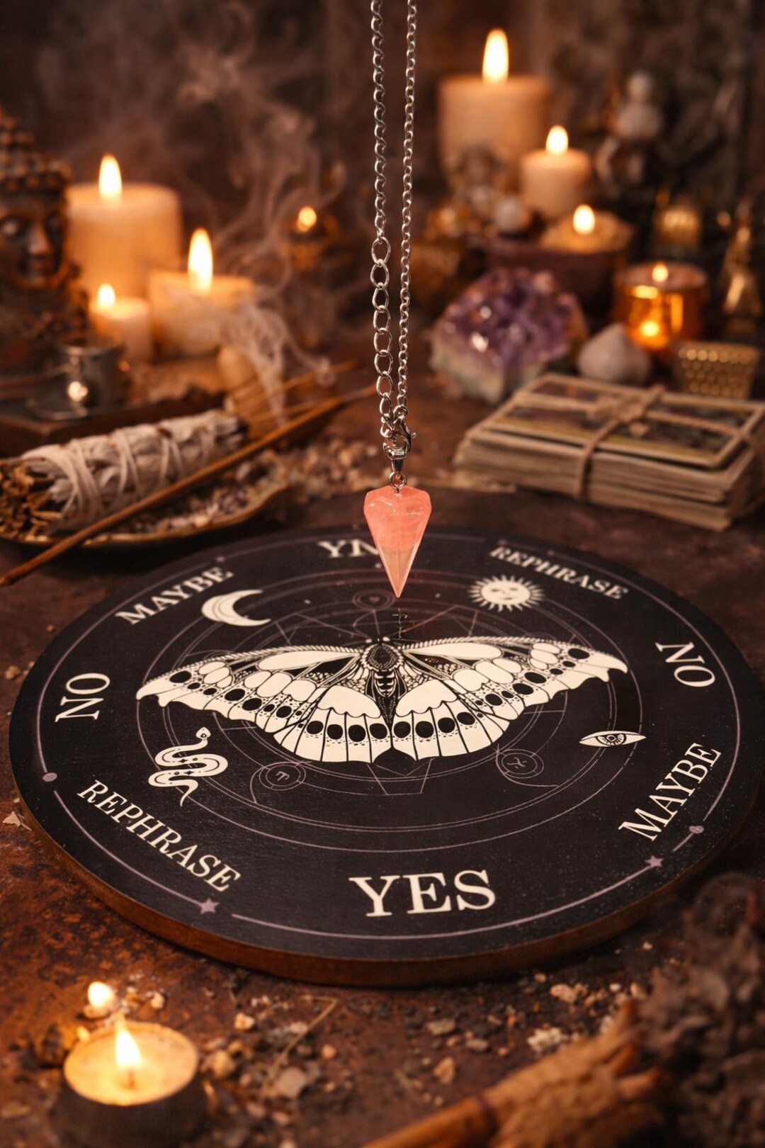 Crystal Pendulum Board With Pendulum – Divination Board – Yes No Oracle ...