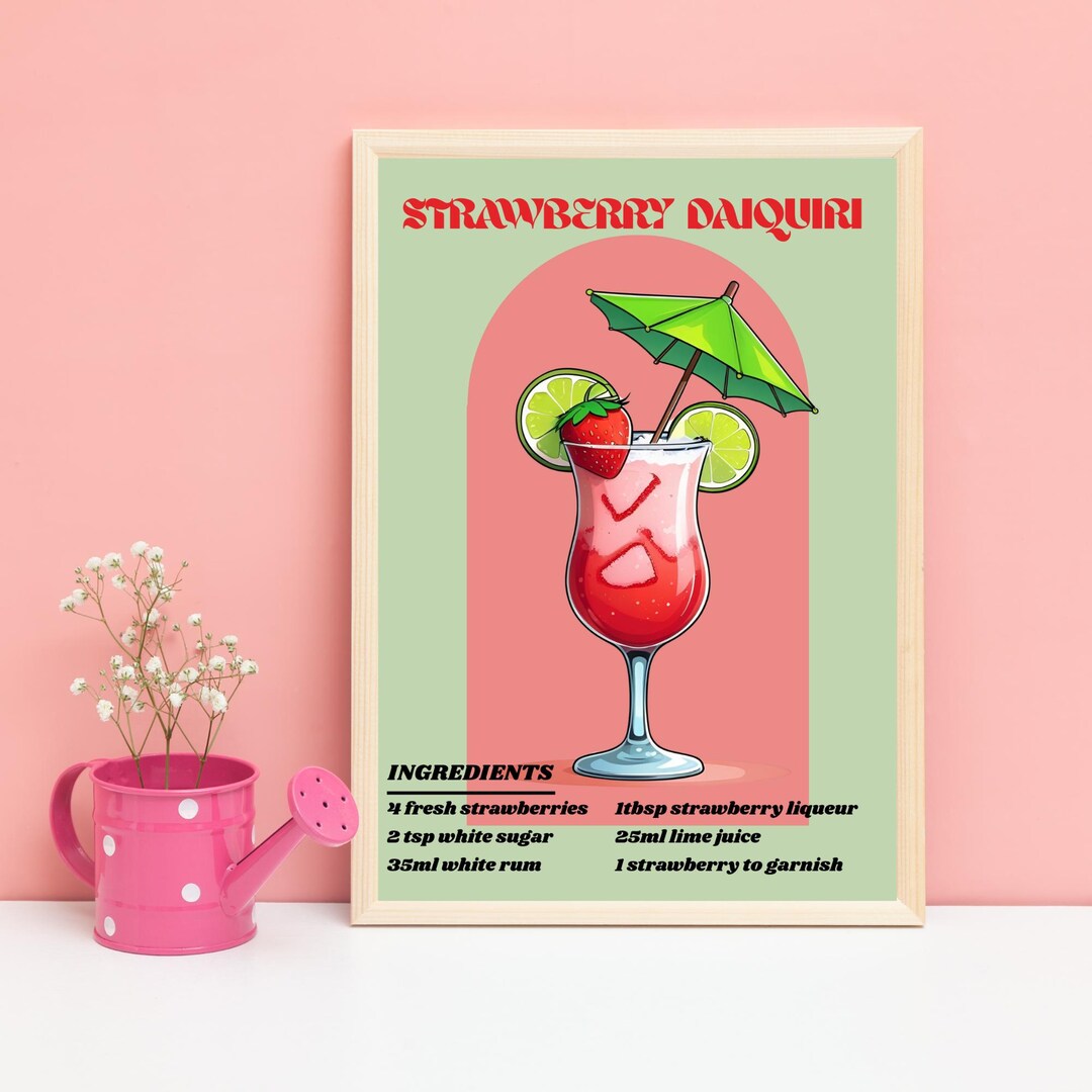 Strawberry Daiquiri Wall Poster - Etsy