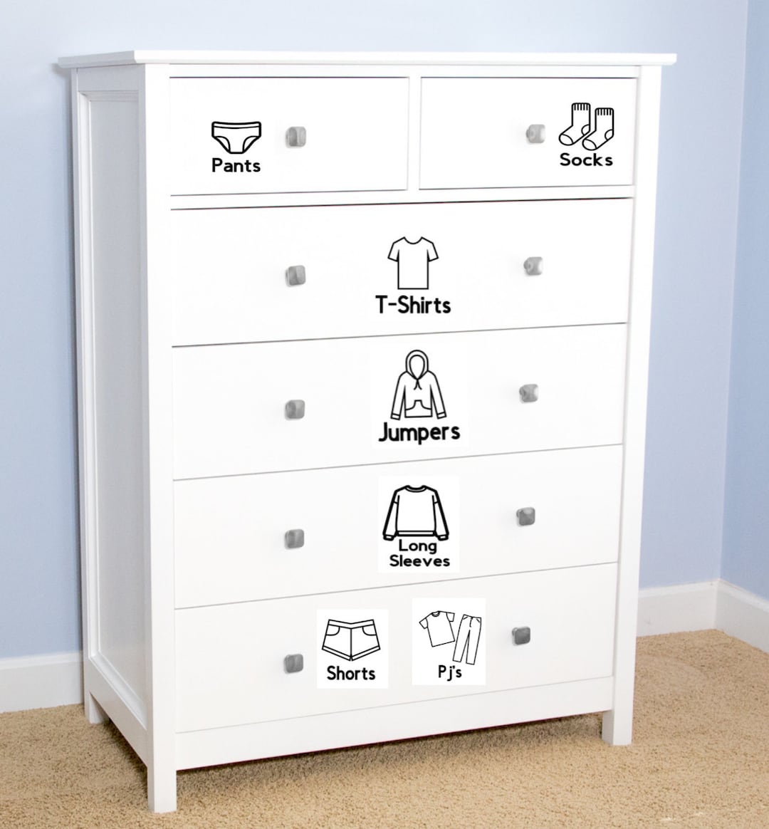 Kids Wardrobe Clothing Organisation Labels, Childrens Bedroom, Storage ...