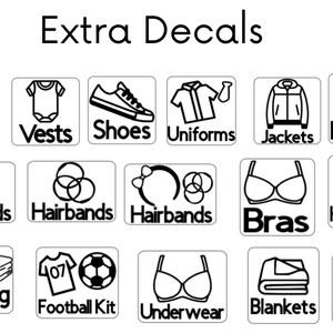 Kids Wardrobe Clothing Organisation Labels, Childrens Bedroom, Storage ...