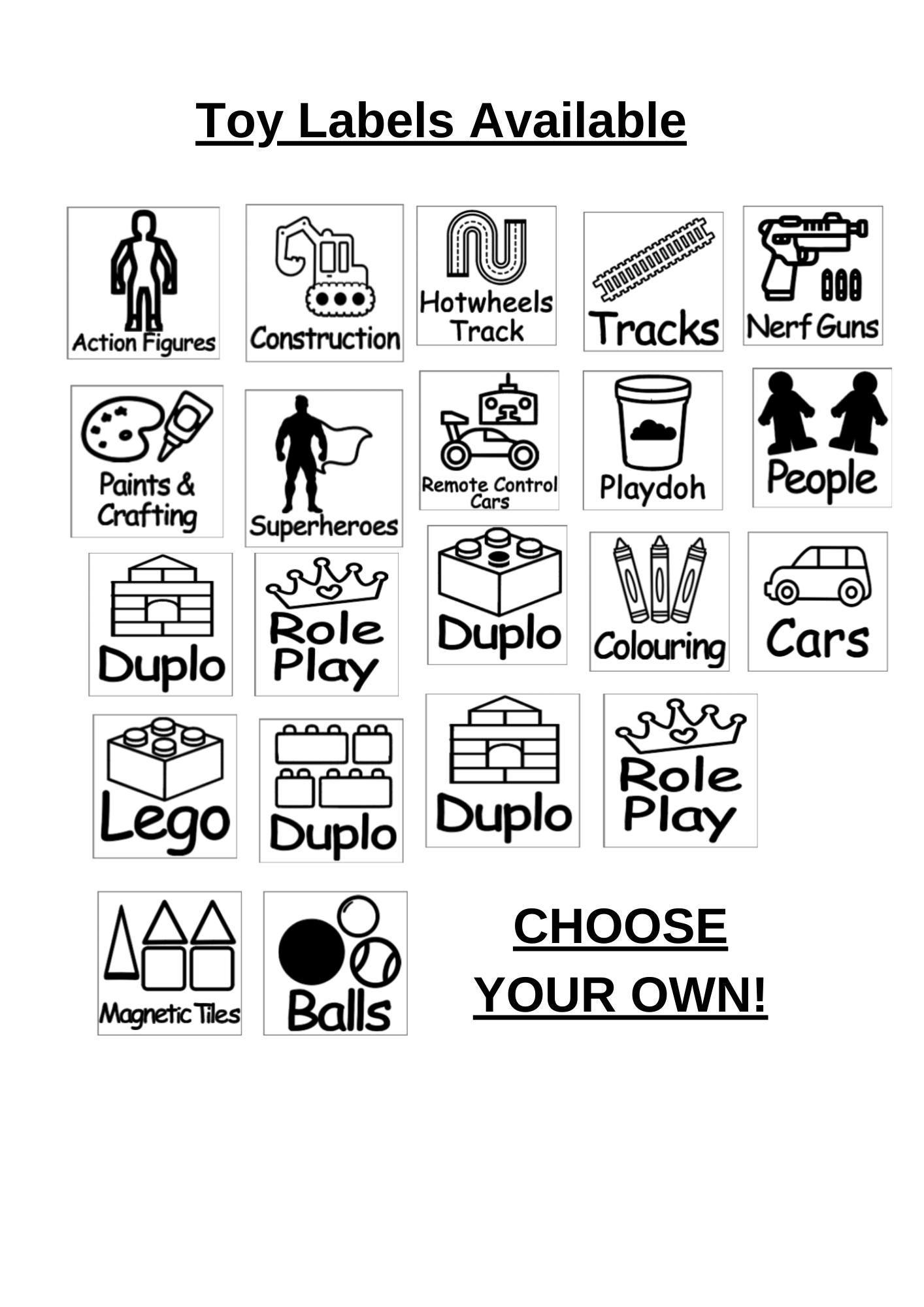 Kids Toys Organization Labels, Childrens Playroom Bedroom, Storage ...