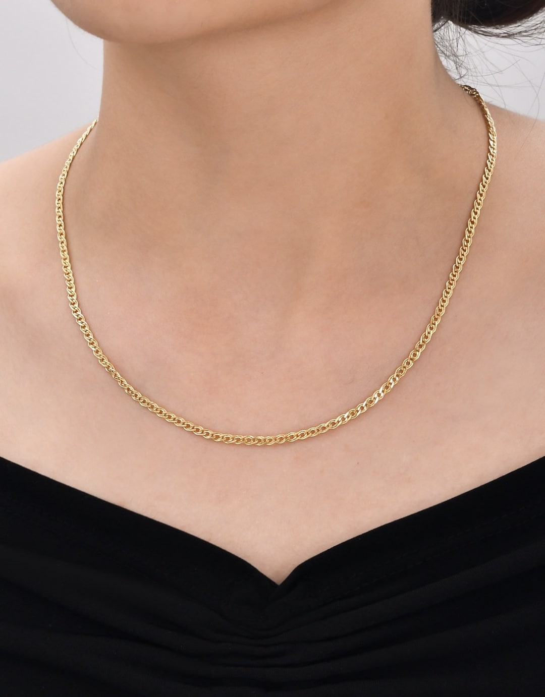 Real 14K Gold Nonna Chain Necklace - Thickness 2.80 Mm (585 Stamped ...