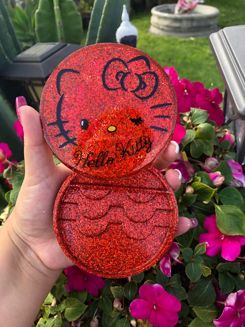 Hello Kitty Eyelash Case Hello Kitty Inspired Eyelash Case - Etsy