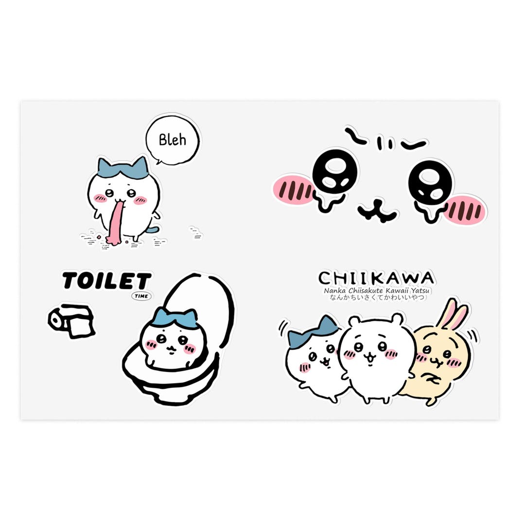 Chiikawa Sticker Sheet, Chiikawa Hachiware Usagi Meme Stickers (6" × 4 ...
