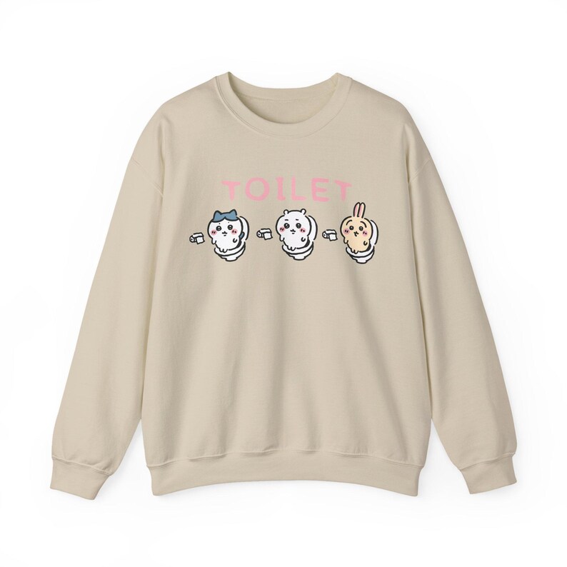 Chiikawa, Unisex Anime Graphic Illustration Crewneck Sweatshirt, Usagi ...