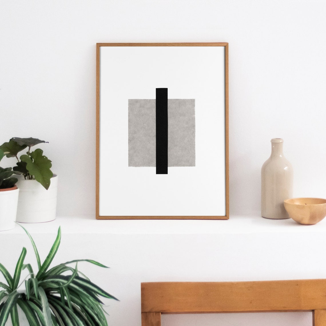 Line on a Square, Geometric Collage Printable Art, Minimalist Modern ...