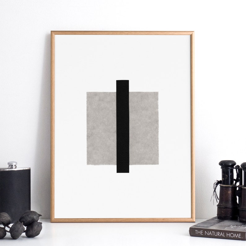 Line on a Square, Geometric Collage Printable Art, Minimalist Modern ...