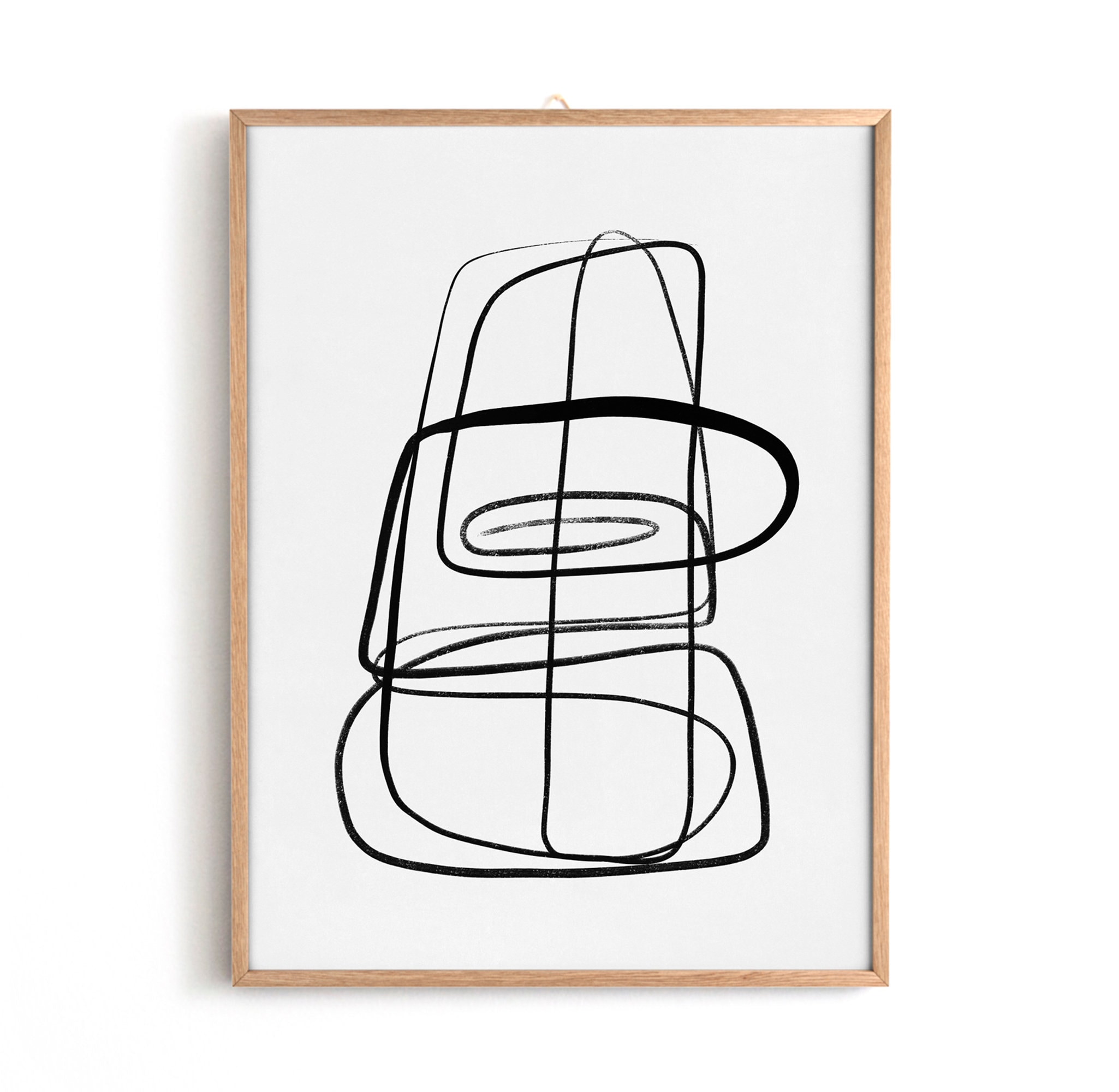 Printable Single Black Line Art on White Background Mid - Etsy
