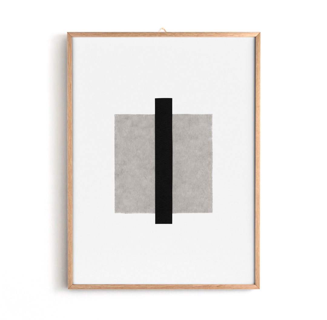 Line on a Square, Geometric Collage Printable Art, Minimalist Modern ...