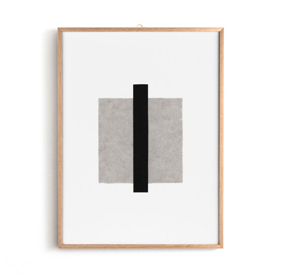 Line on a Square Geometric Collage Printable Art Minimalist - Etsy