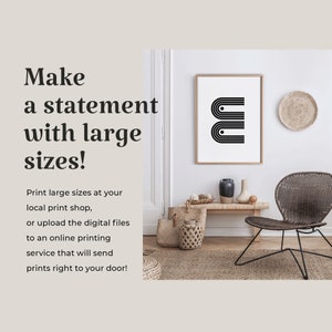 Letter E Printable Art, Name Gift for Him or Her, Scandinavian Style ...